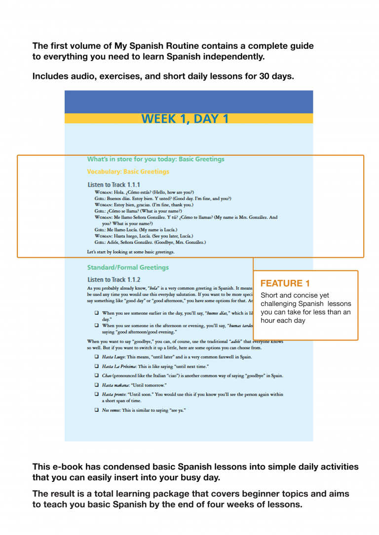 My Spanish Routine Volume 1: A Complete Step-by-Step Method to Learn ...